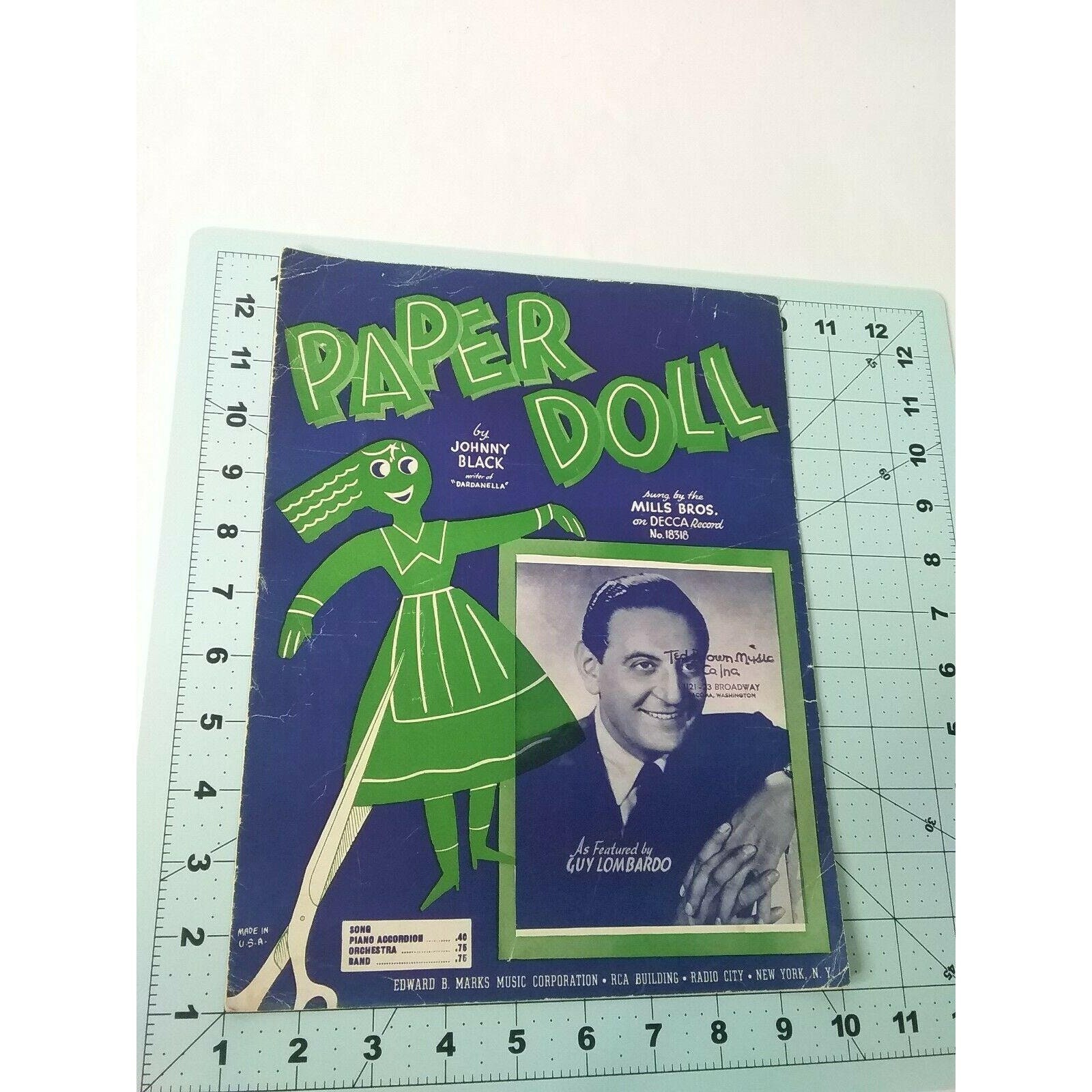 Vintage 1943 Paper Doll Piano Sheet Music - Etsy