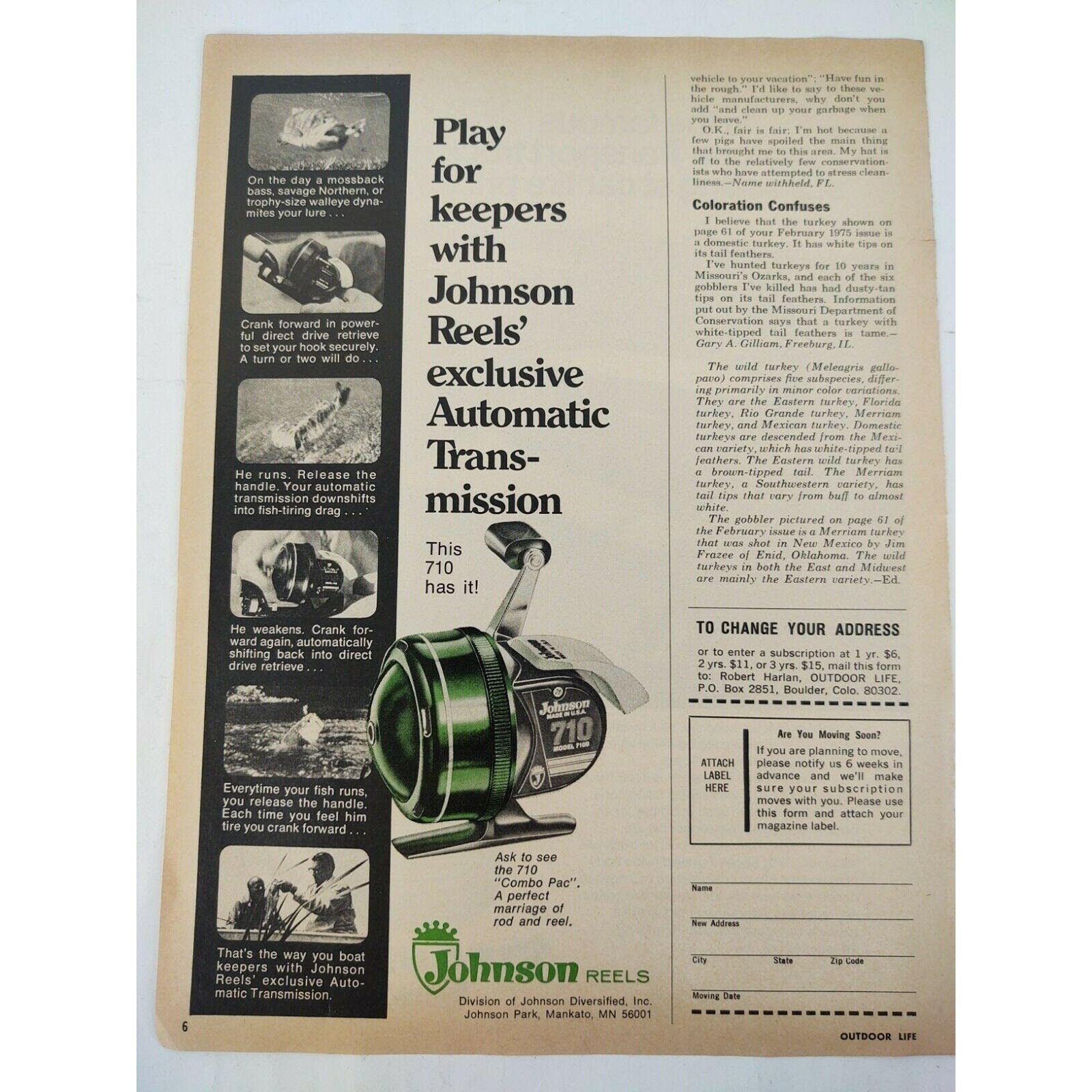 1975 Johnson Reels 710 Fishing Fishermen Original Print Ad | Etsy