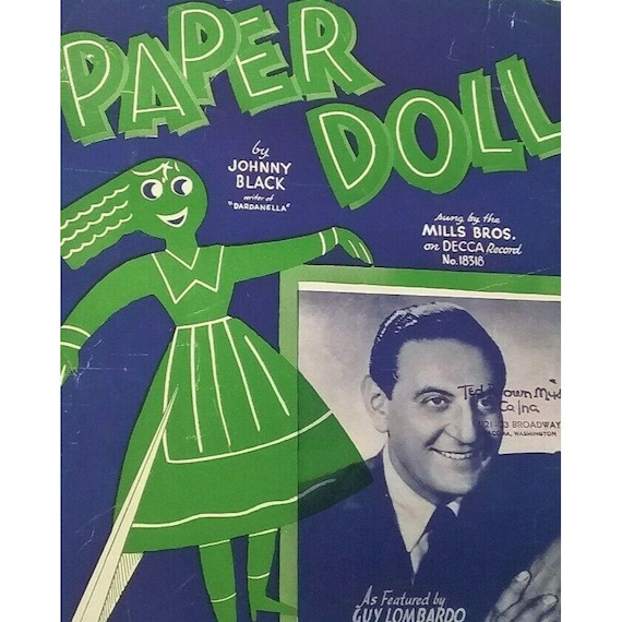 Vintage 1943 Paper Doll Piano Sheet Music | Etsy