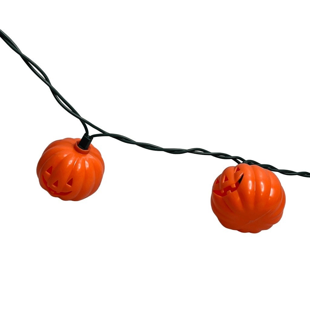 2 Strings of Pumpkin Lights Halloween Indoor Outdoor 30157D ...