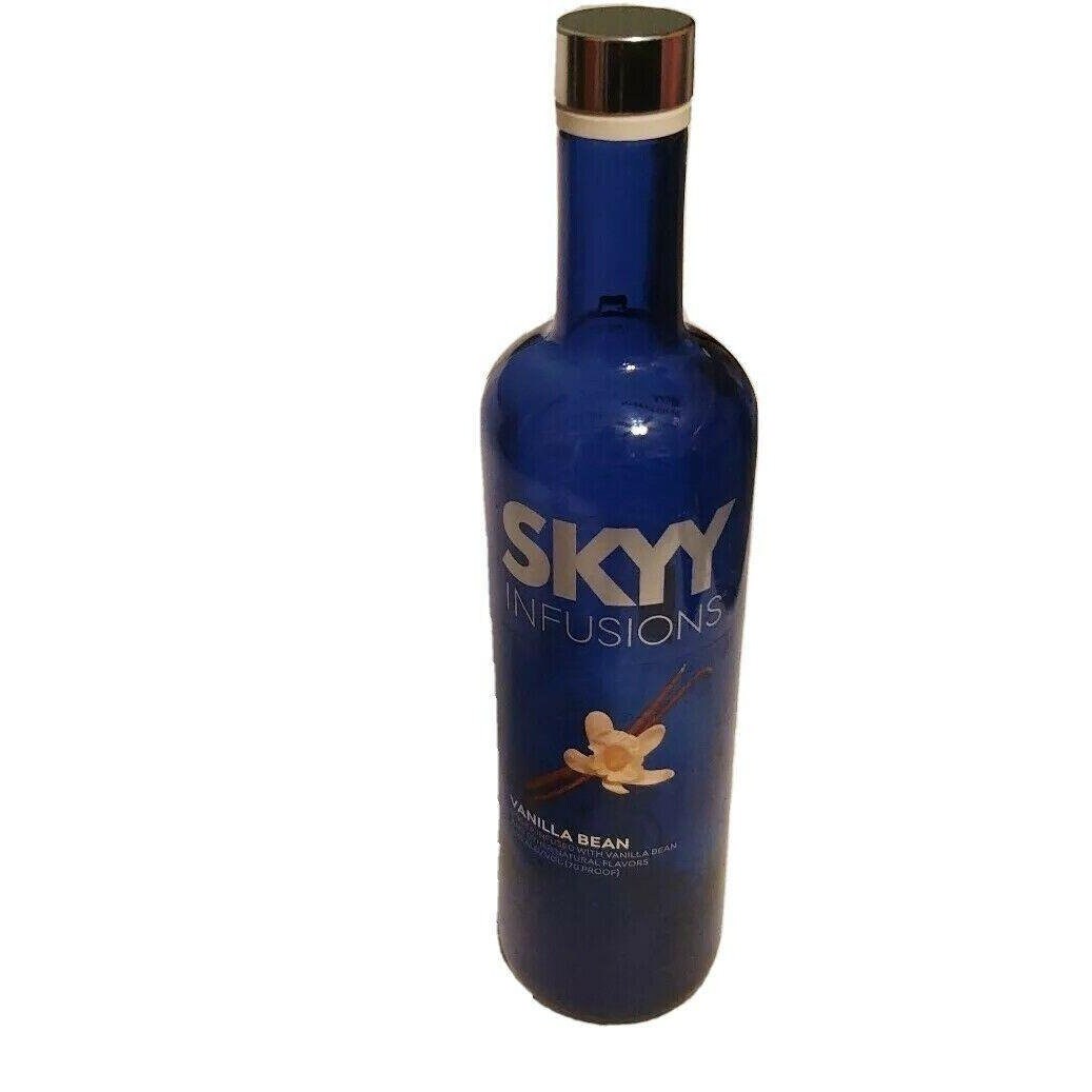 Skyy Vodka Empty Bottle 750ml Blue Glass From Sky Vanilla Bean Etsy