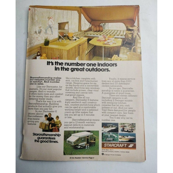 1974 Starcraft Pop Up Camper Print Ad Camping Boat Trail Stars | Etsy