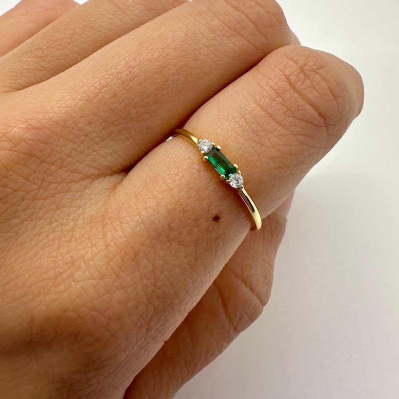 Emerald Stacking Ring - Etsy