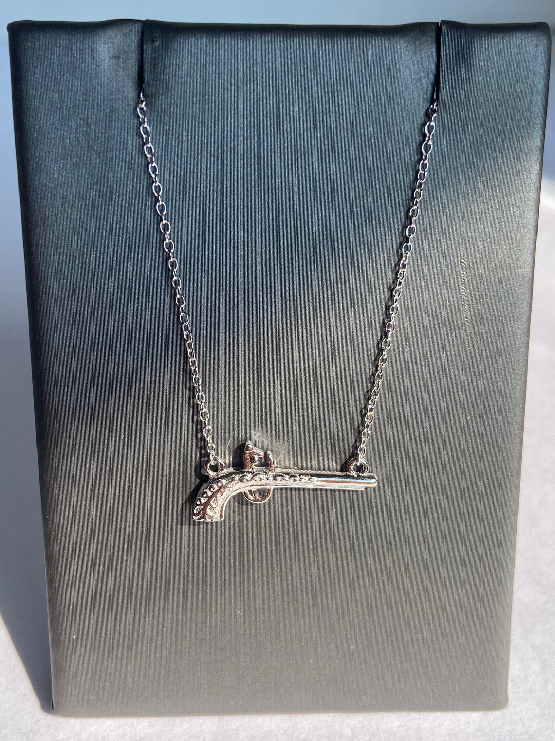 Mini Gun Charm Necklace, Revolver Pendant Necklace, Vintage Gold Gun ...