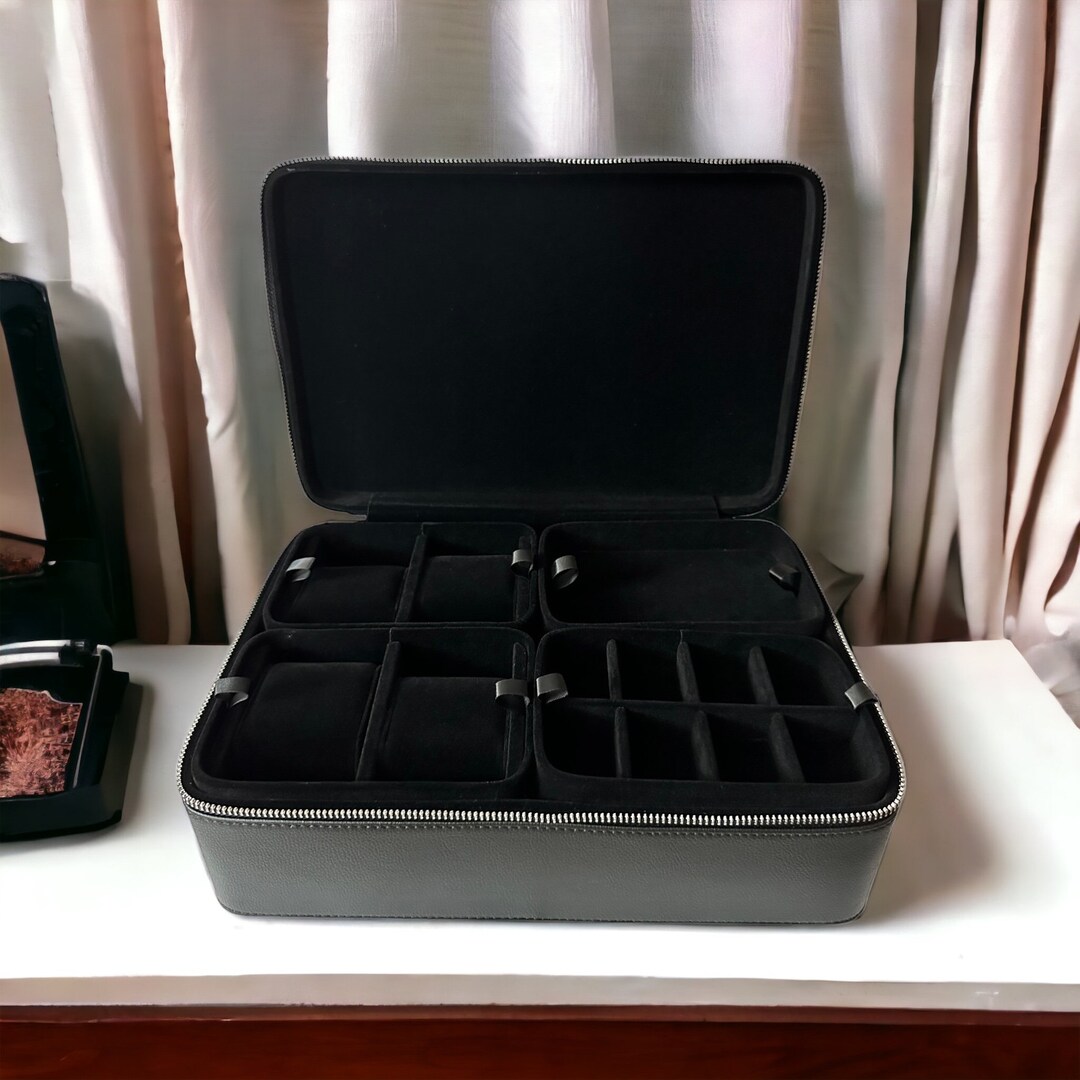 Deluxe Jewelry & Watch Case, Jewelry Travel Case, Large Watch and ...