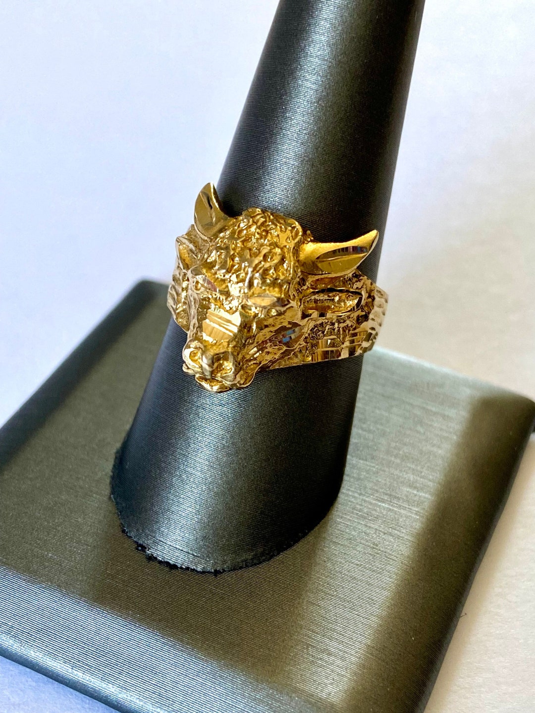 Solid 14K Bull Ring, Gold Ox Ring, Taurus Ring, Gift for Taurus Born ...