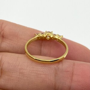 14K Gold Pinky Ring, Five Stone Ring, Dainty Pinky Ring, Multi-stone ...