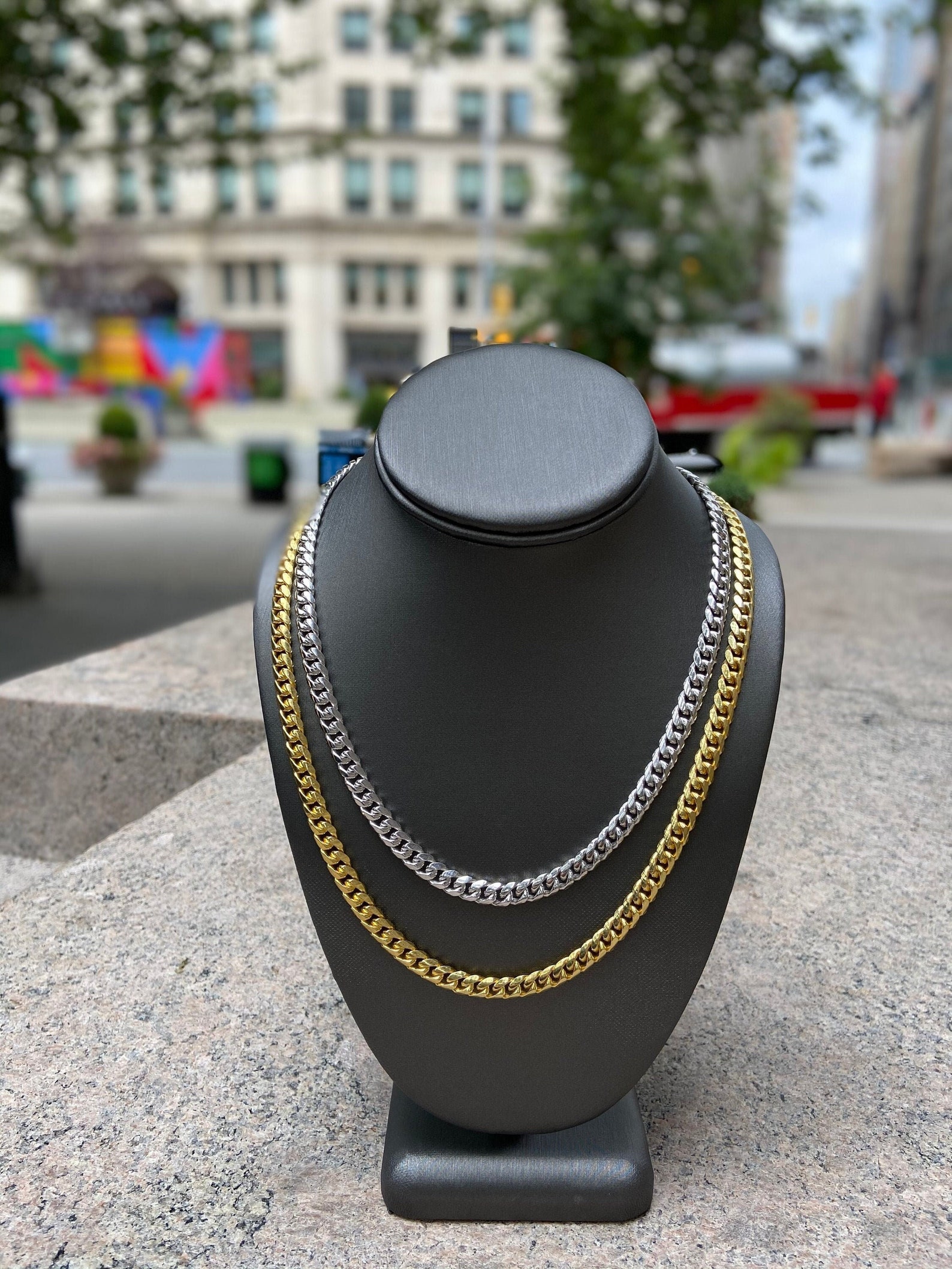 7mm Miami Cuban Chain 14K Over Silver - Etsy