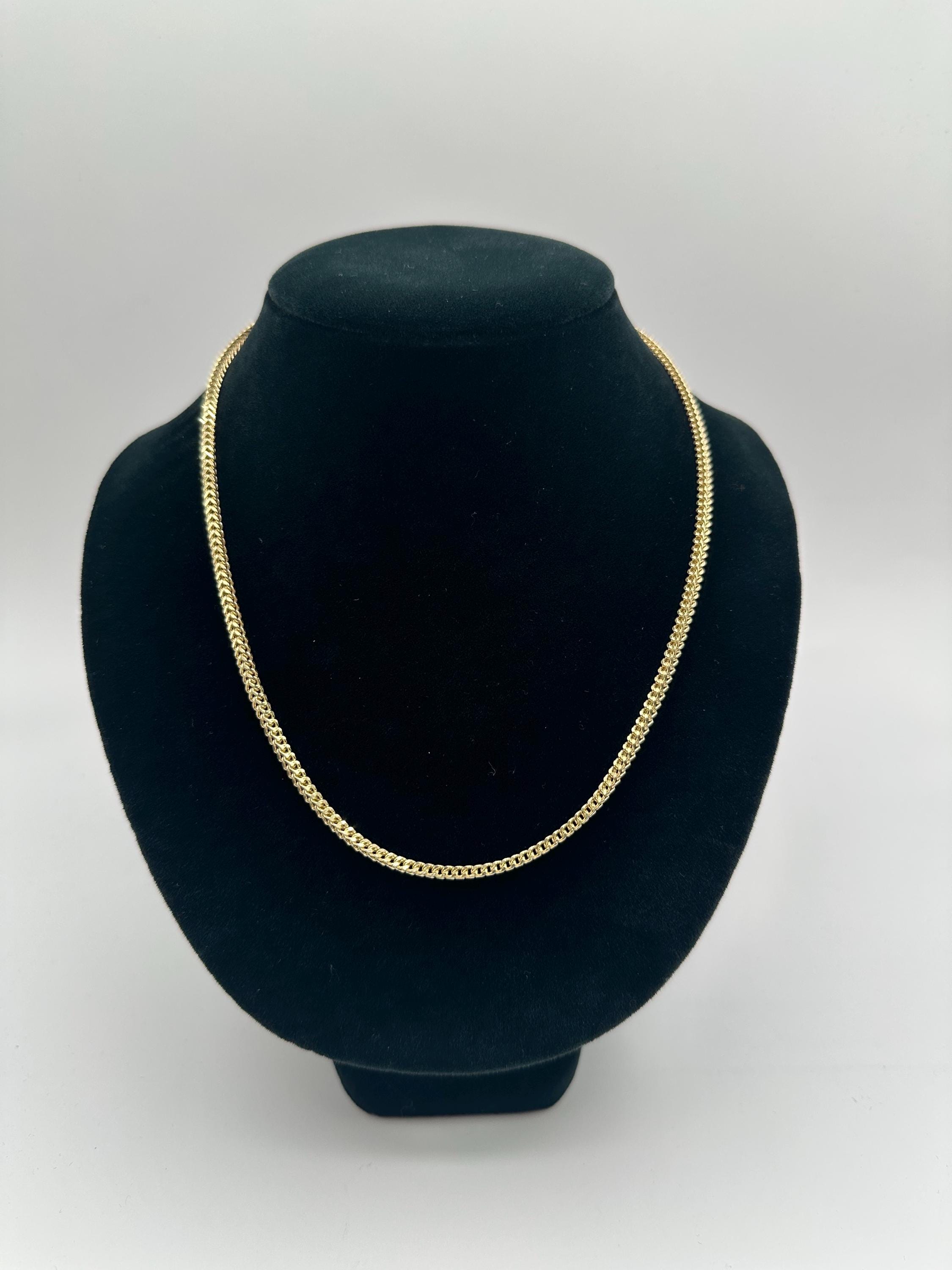 14K Gold Franco Box Chain Necklace: 2.7mm/3mm Solid Gold Link - Etsy