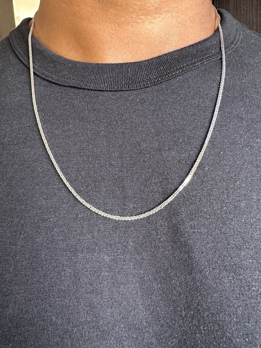 14K Wheat Chain White Gold Spiga Chain Box Wheat Chain - Etsy