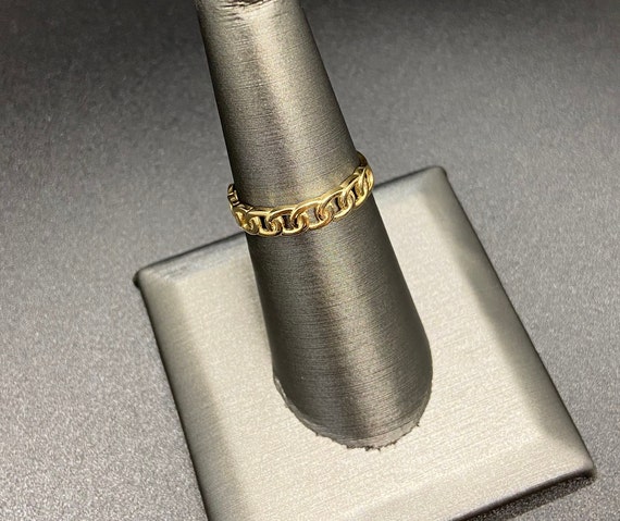 14K Chain Link Ring, Stacking Ring, Curb Link Ring, M… - Gem