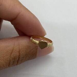 14K Heart Pinky Ring, Dainty Love Jewelry, Heart Signet Ring, Love ...
