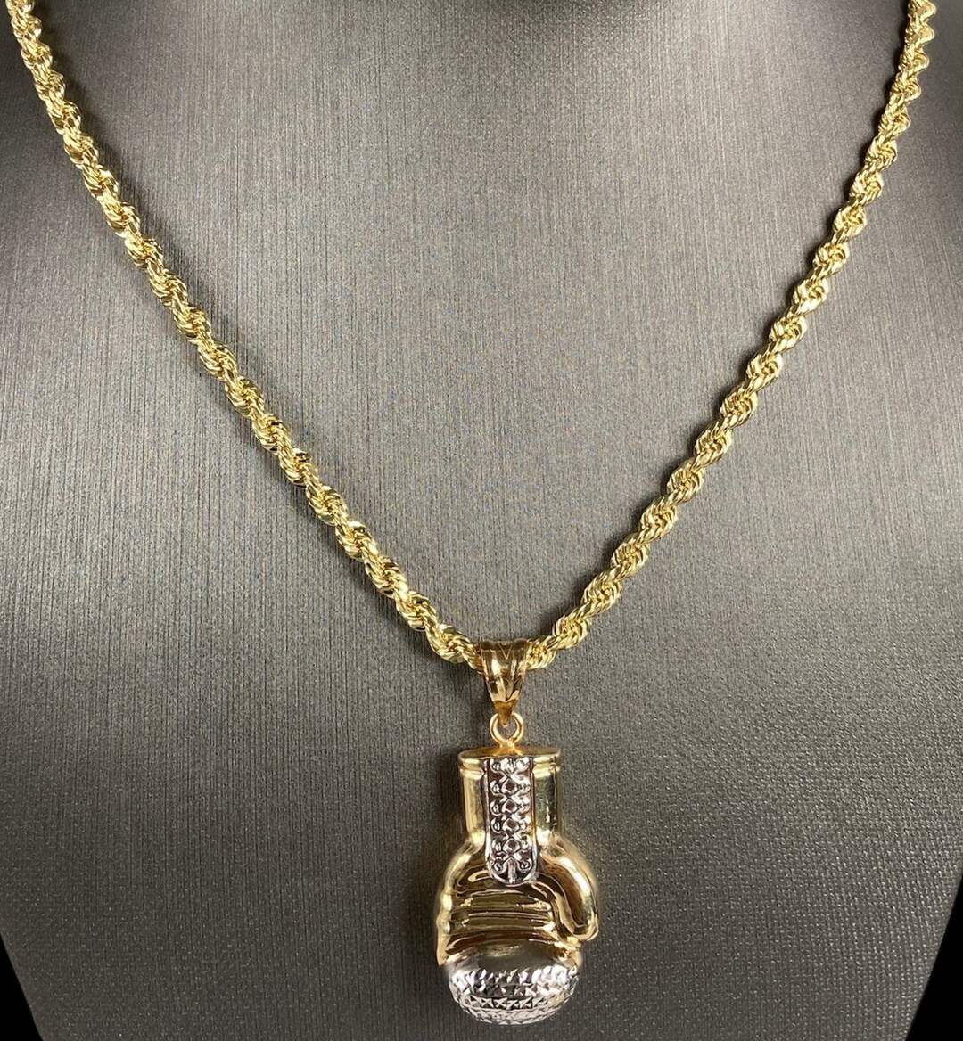 14K Two-tone Boxing Glove Pendant - Etsy