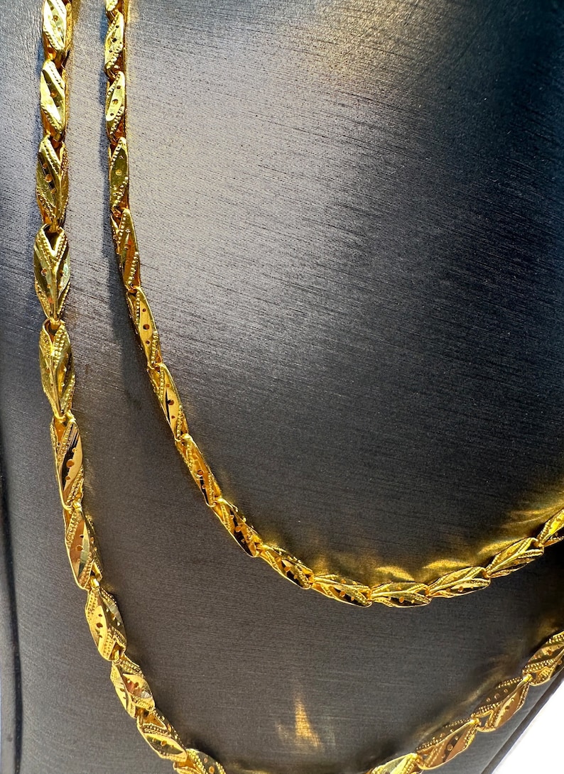 24K Pure Gold Link Chain, Diamond Cut Design, Gift for Men - Etsy