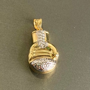 14K Two-tone Boxing Glove Pendant - Etsy