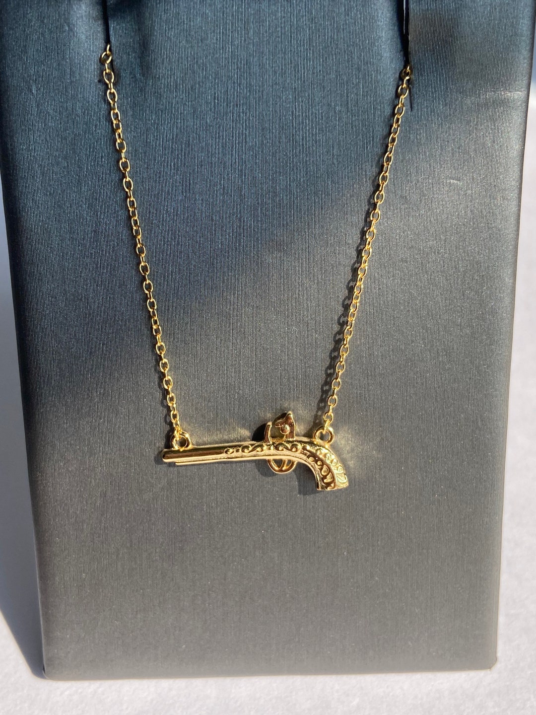 Antique Pistol Charm Necklace, Vintage Handgun Necklace, Old Fashioned ...
