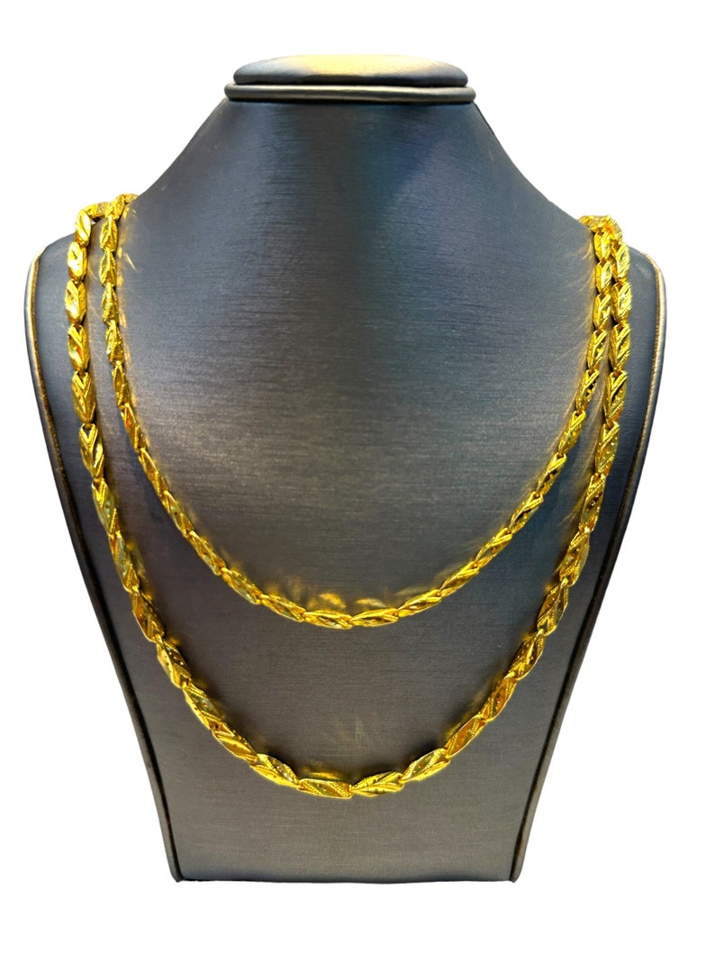 24K Pure Gold Link Chain, Diamond Cut Design, Gift for Men - Etsy