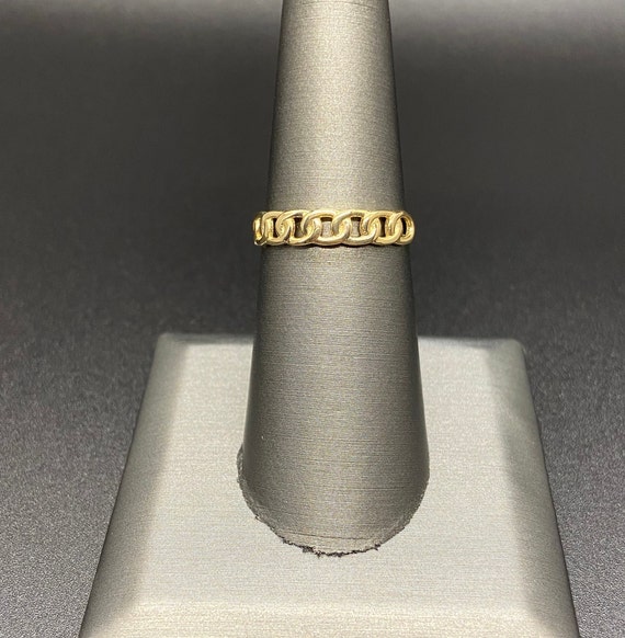 14K Chain Link Ring, Stacking Ring, Curb Link Ring, M… - Gem
