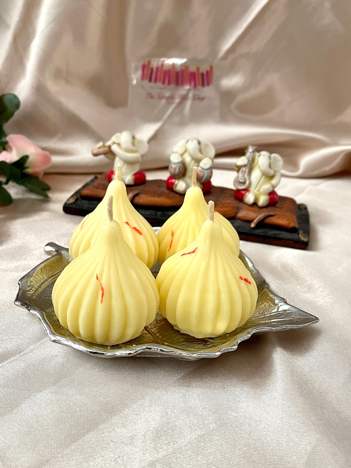Modak Candle - Set of Two Individually Wrapped Candles | Diwali Candle ...