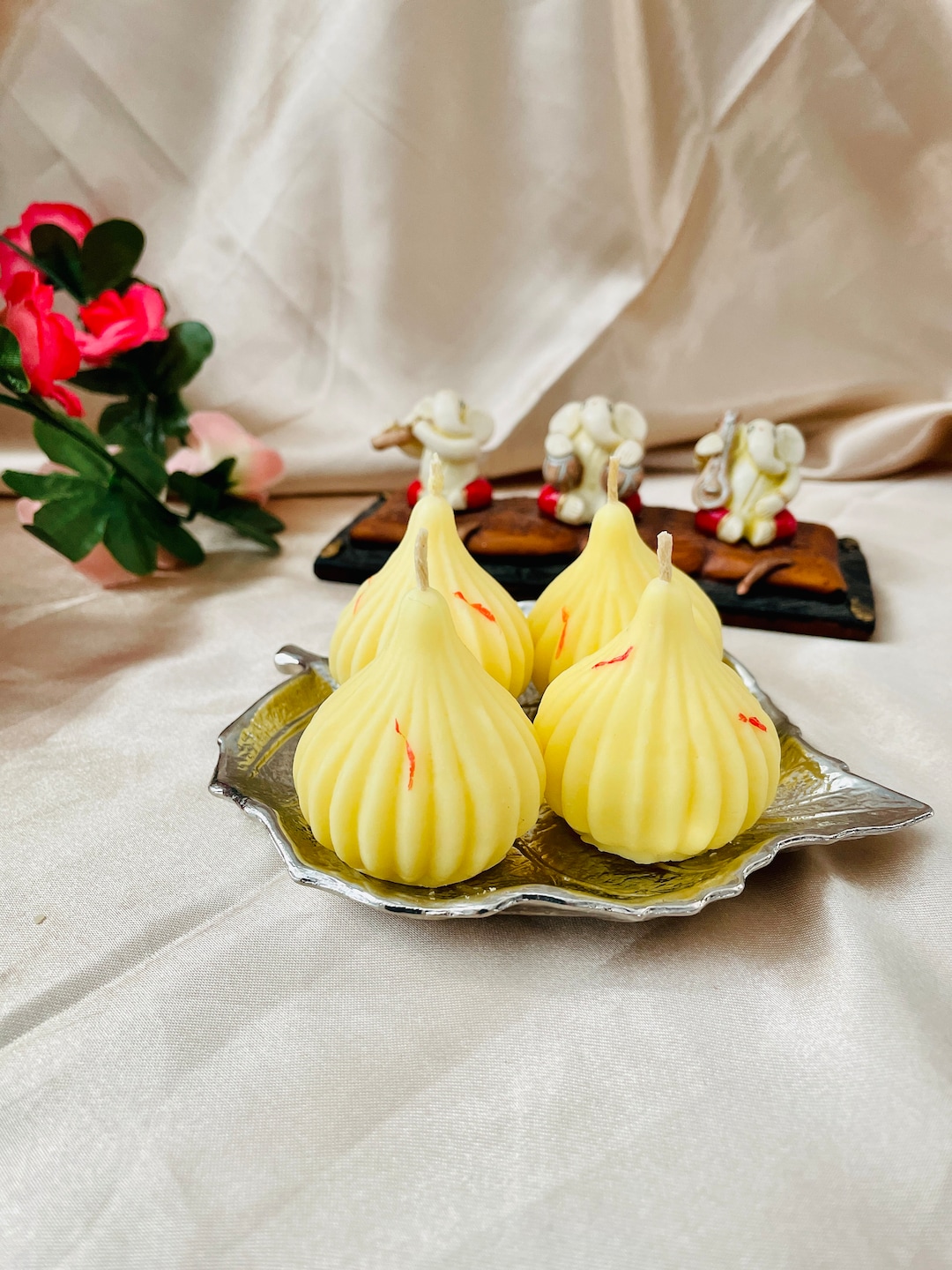 Modak Candle - Set of Two Individually Wrapped Candles | Diwali Candle ...