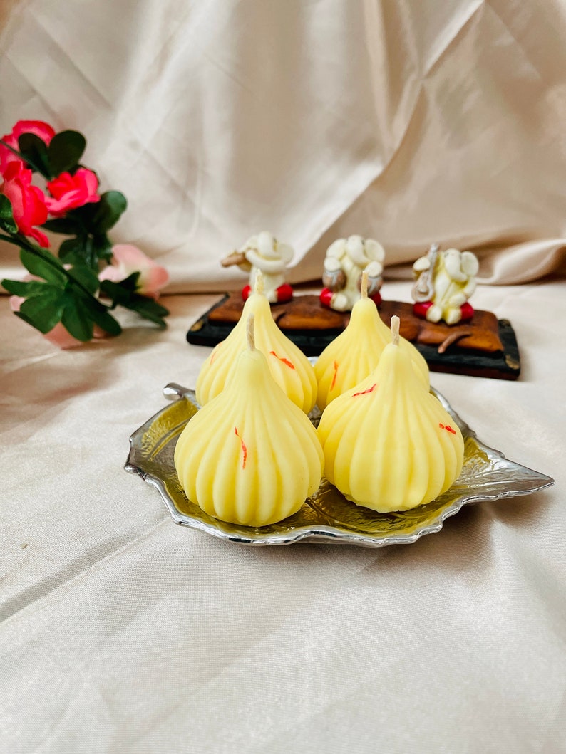 Modak Candle Set: Handmade Diwali Decor, Ganapati Gift (set of Two) - Etsy
