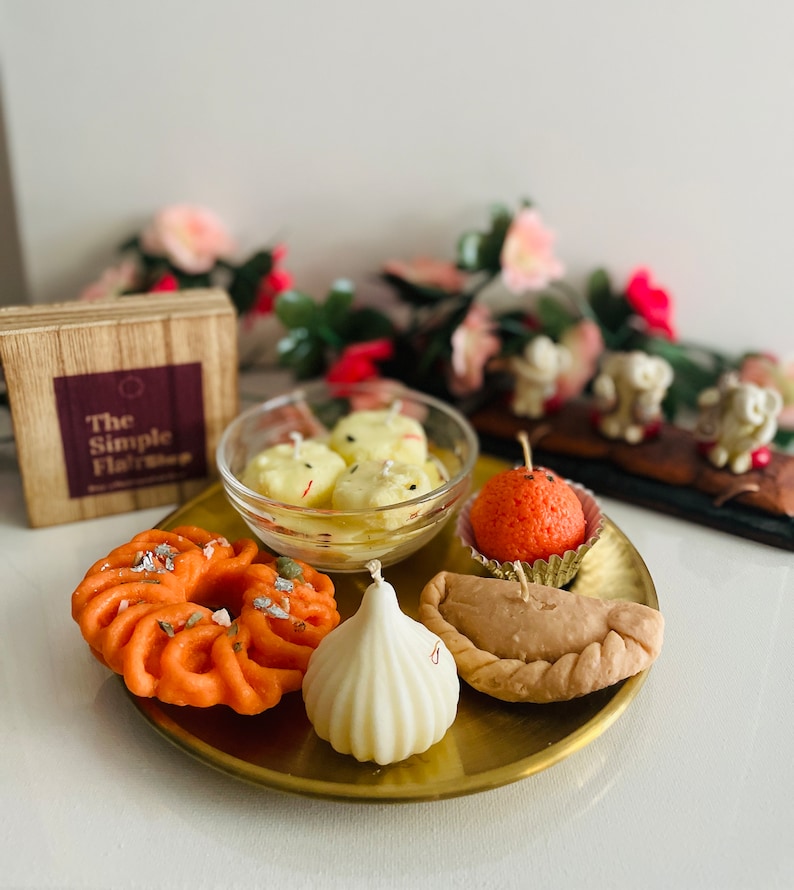 Handmade Indian Sweets Soy Candle Set | Diwali Dessert Candles - Etsy