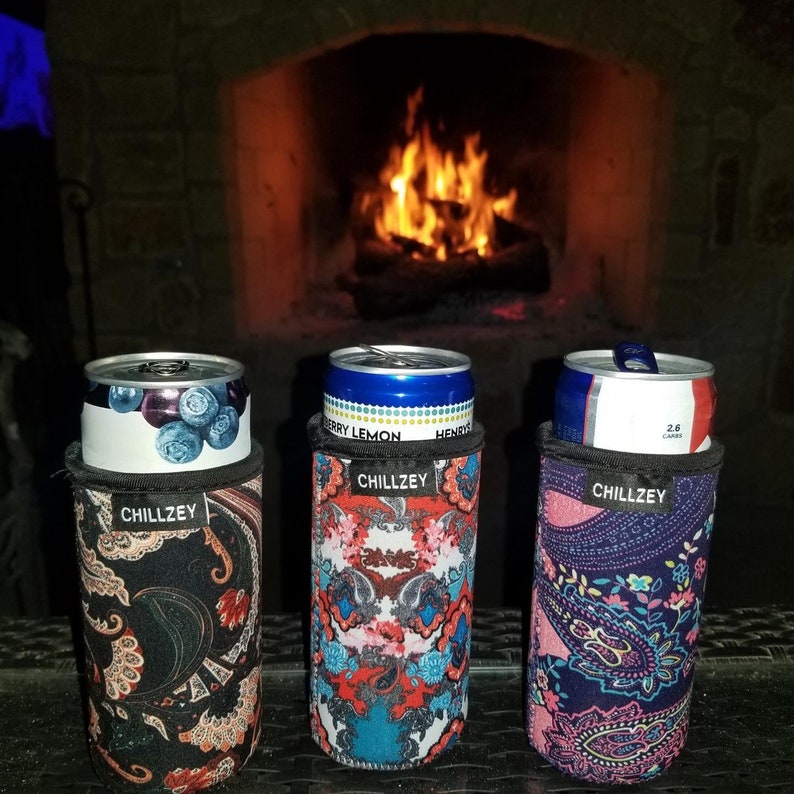 4 Pack of Sewn Bottom 12 Ounce Slim Can Cooler Insulators | Truly ...