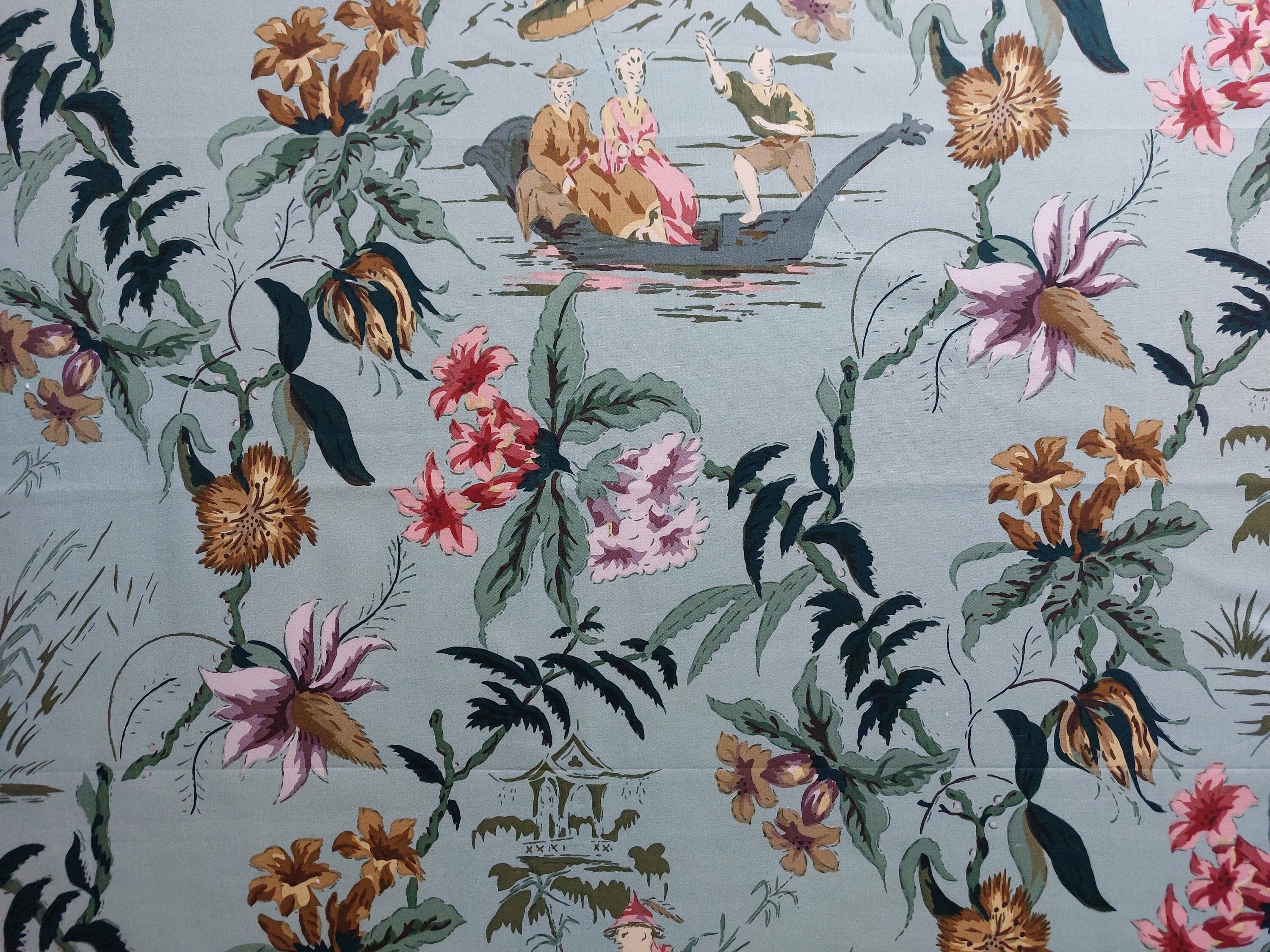 Designer, Vintage Oriental Toile Fabric Selection-greeff, Sanderson ...