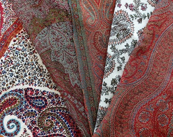 Antique Wool Paisley Craft Pack-1900s Victorian Wool Paisley and ...