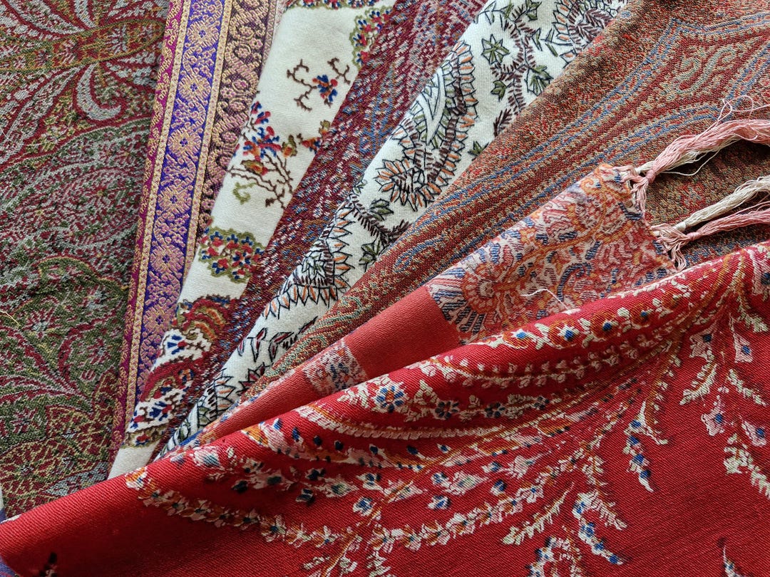 Antique Wool Paisley Craft Pack-1900s Victorian Wool Paisley and ...