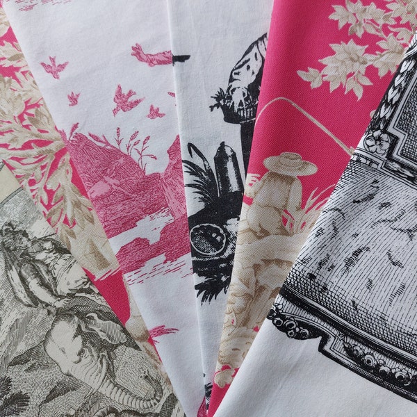 Toile Fabric - Etsy