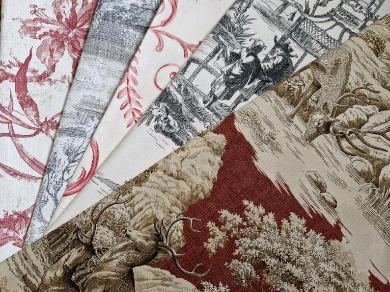 Designer Toile De Jouy Fabric Craft Pack-kauffman, Jane Churchill ...