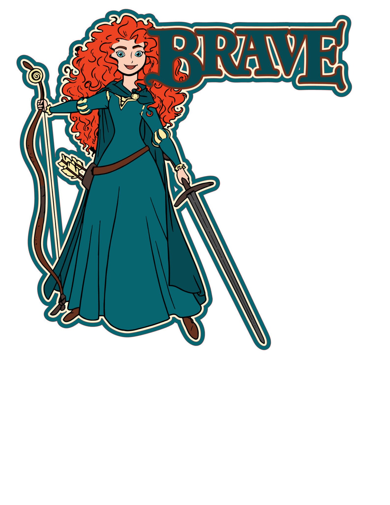 Brave Merida Disney Inspired svg png layered for paper piecing | Etsy