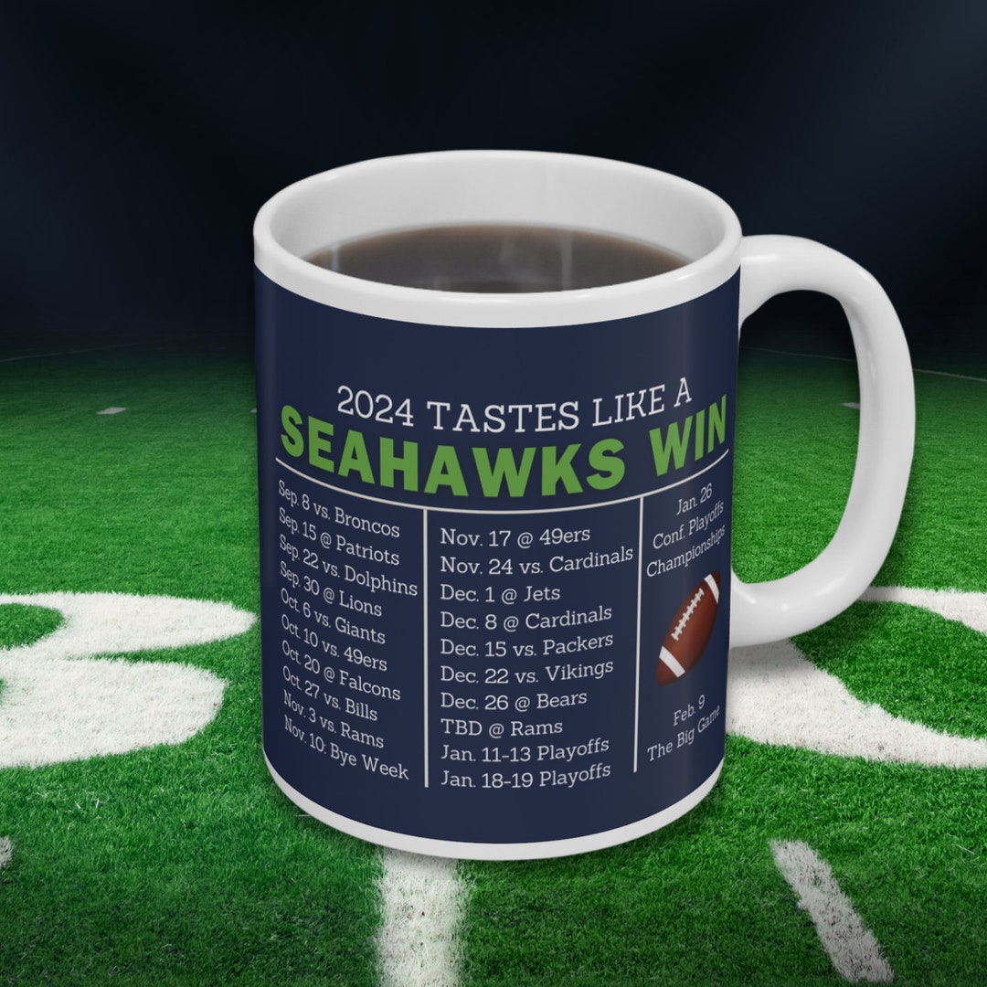 Seattle Seahawks Mug With Schedule Gift for Football Fan, Gift for ...