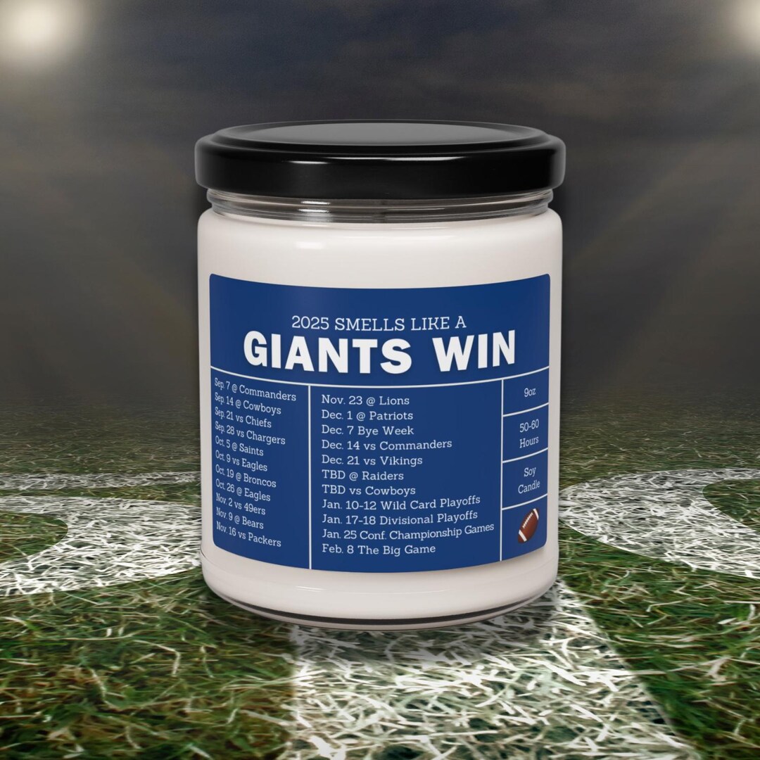 New York Giants 2025 Schedule Candle: Football Fan Gift - Etsy