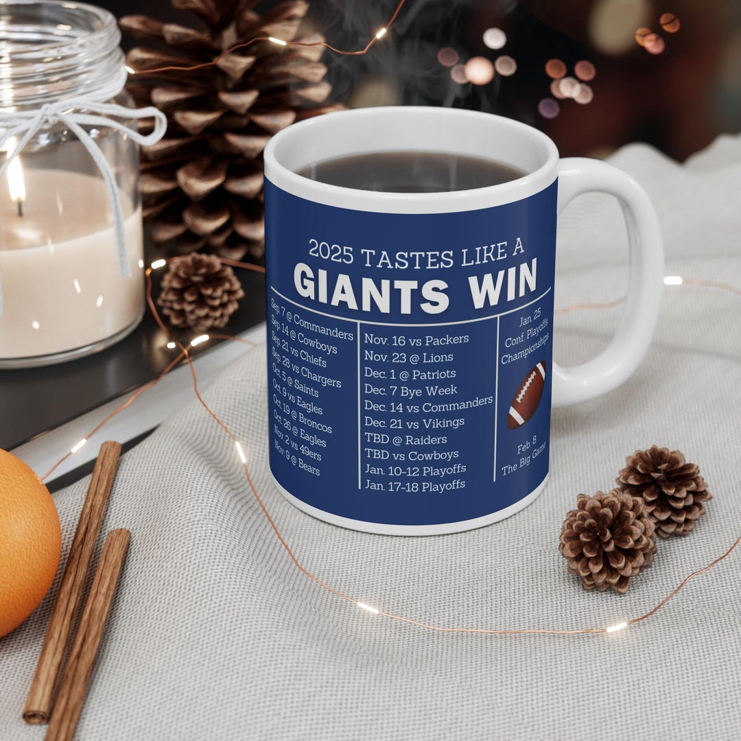New York Giants 2025 Schedule Mug: Football Gift - Etsy