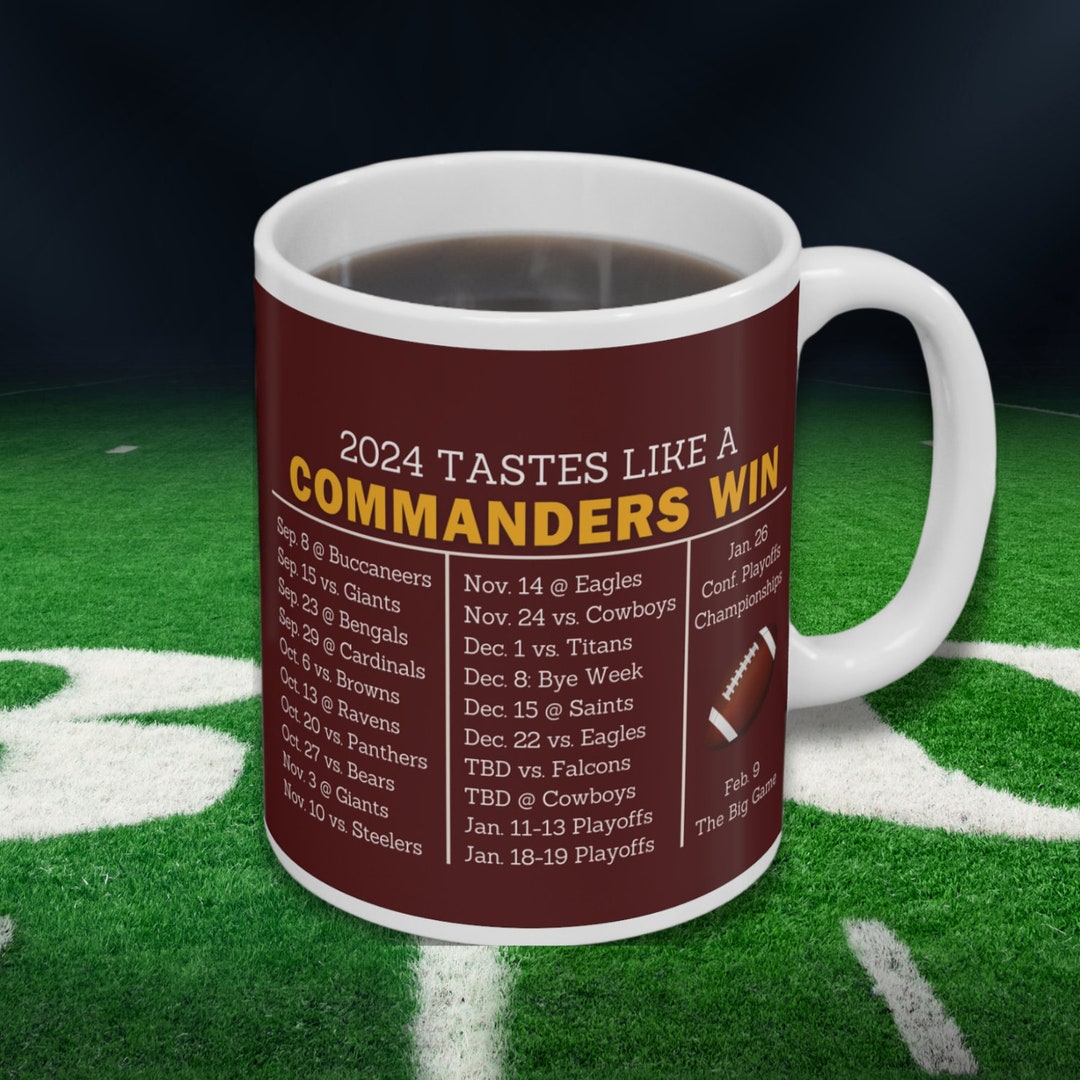 Washington Commanders Mug With Schedule | Football Gift, Sports Mug ...