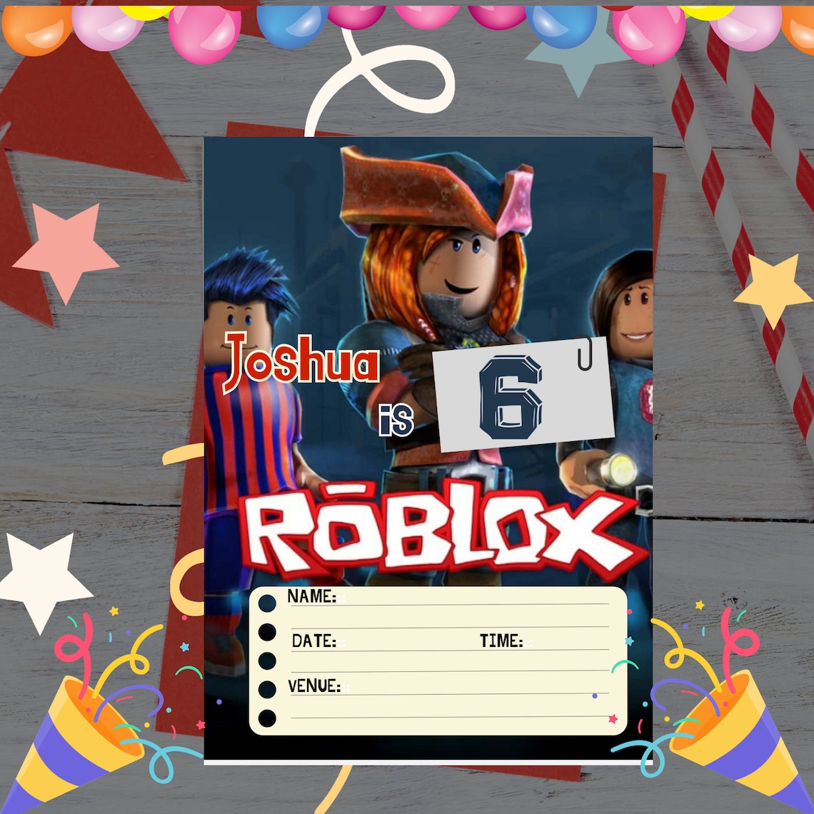 ROBLOX INVITATION, Roblox LETTER Invite, Downloadable Invite, Ticket ...
