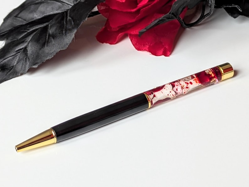 Spooky Bone Pen, Gothic Stationery, Float Pen, Halloween Lover, Blood ...