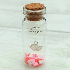 Mothers Day Gift, Message in A Bottle, Hearts in A Jar, Wish Bottle ...