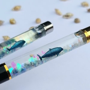 Dolphin Float Pen, Floating Pen, Dolphin Gift, Ocean Gift, Snow Globe ...