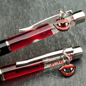 Gothic Pen, Halloween Pen, Blood Vial, Vampire Fangs, Floating Pen ...