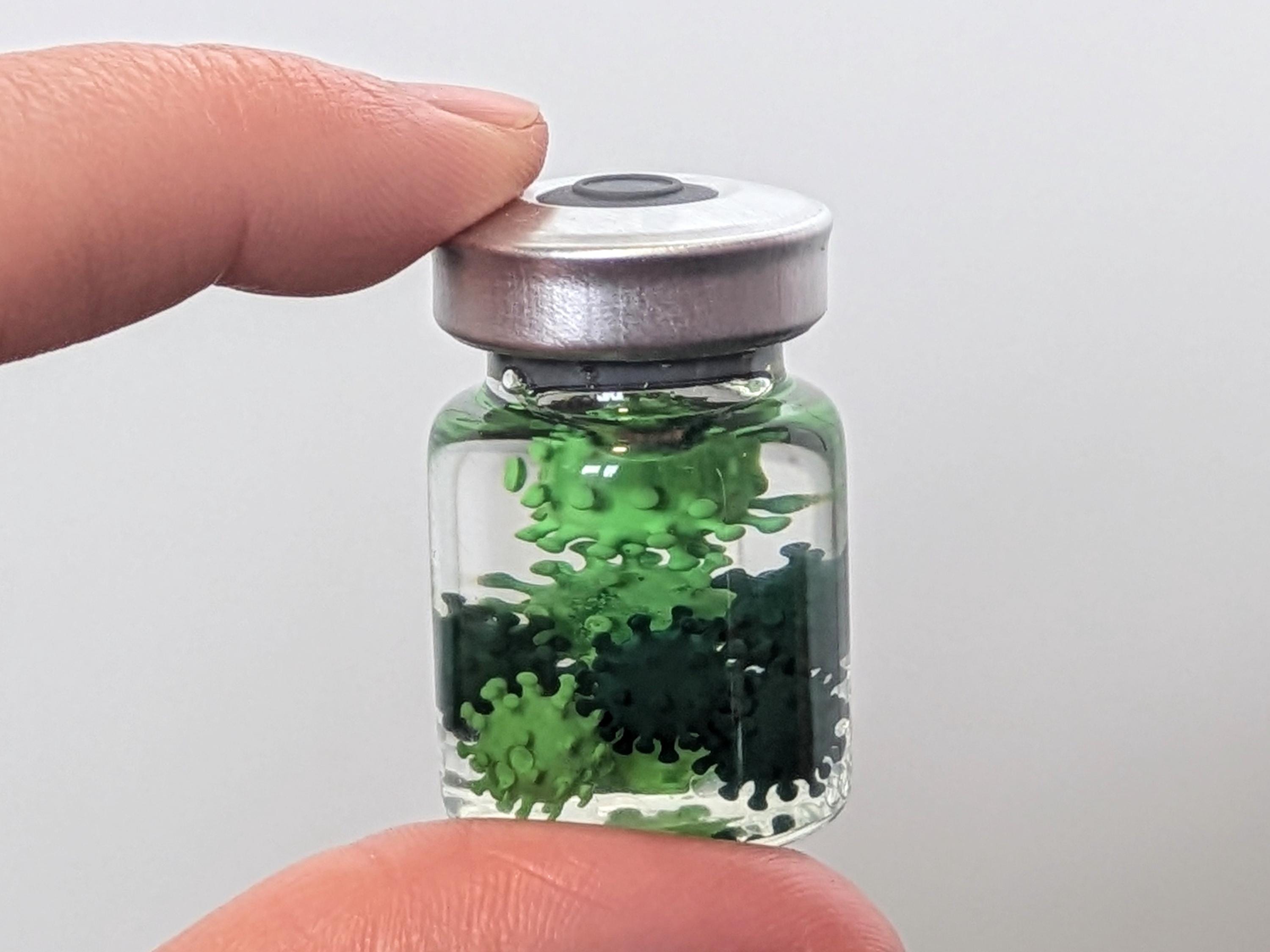 Science Desk Decor 3.5cm, Virus Vial, Tiny Snow Globe, Lab Desk ...