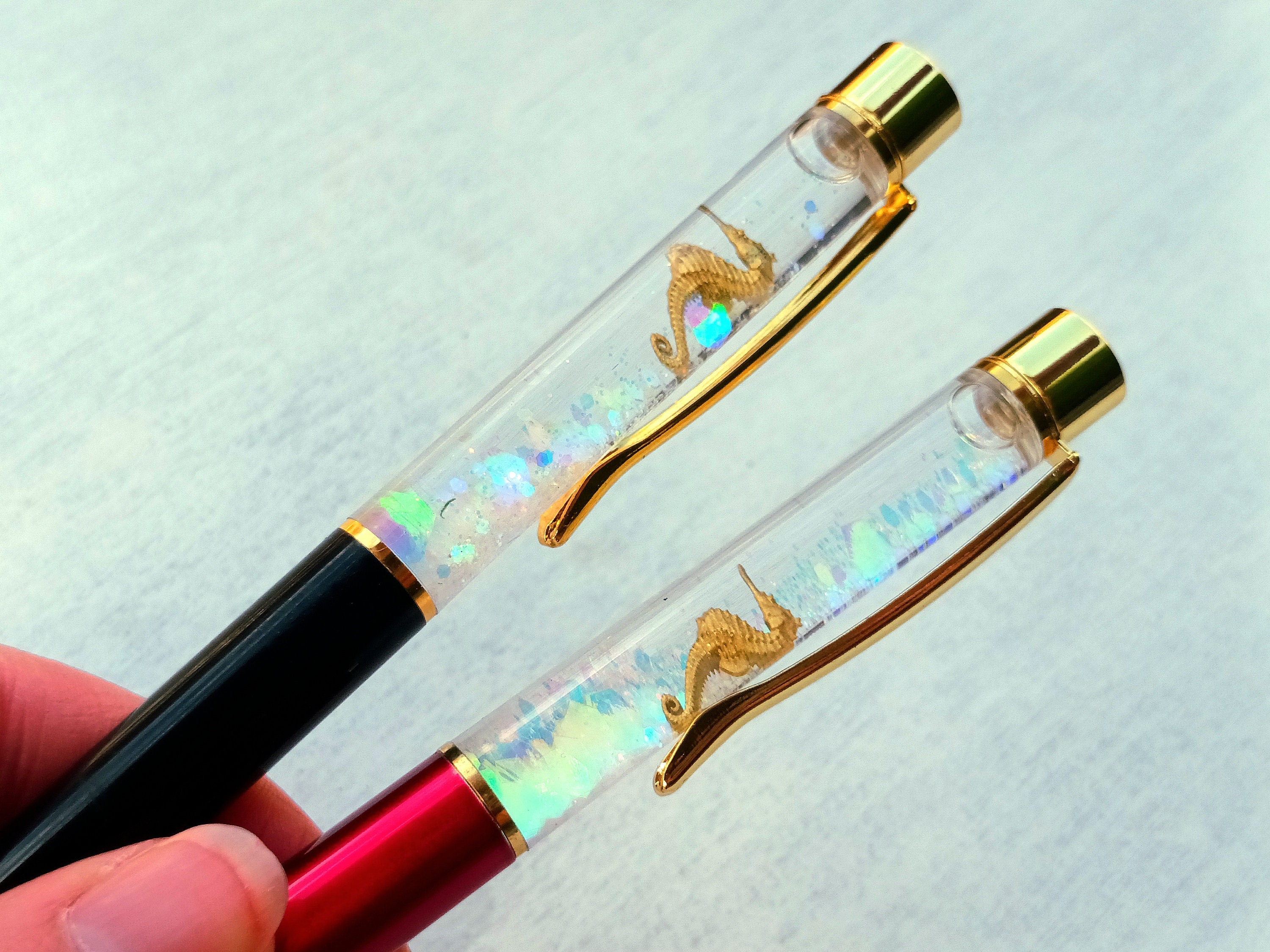 Seahorse Gift, Floating Pen, Liquid Glitter Pen, Snow Globe Pen, Gift ...