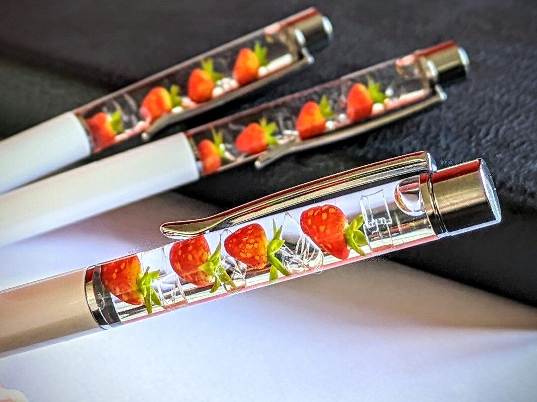 ONE Strawberry Pen, Fruit Pen, Float Pen, Cute Pen, Planner Pen ...
