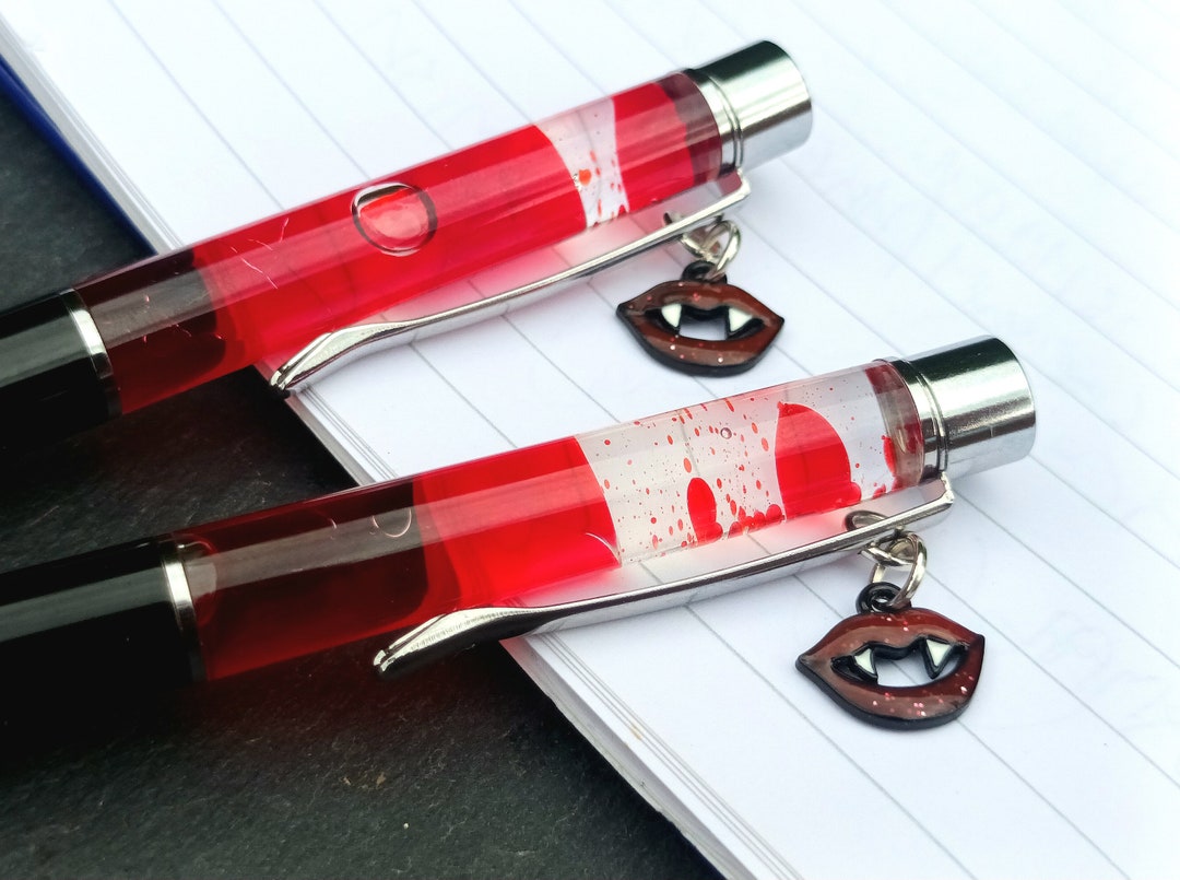 Gothic Pen, Halloween Pen, Blood Vial, Vampire Fangs, Floating Pen ...