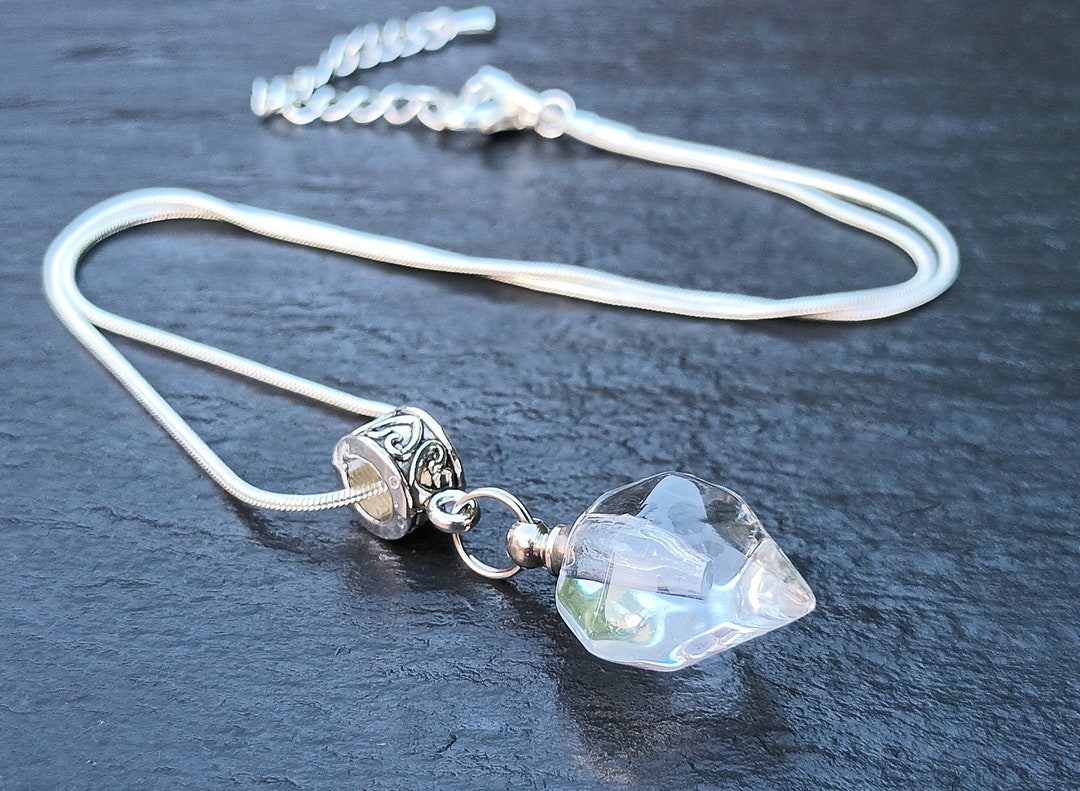 Memory Necklace, Glass Vial Pendant, Stash Necklace, Cremation Necklace ...