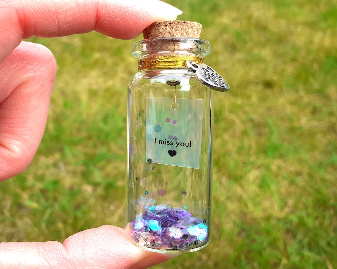 I Miss You Gift, Message in a Bottle, Friendship Gift, Mini Glass ...