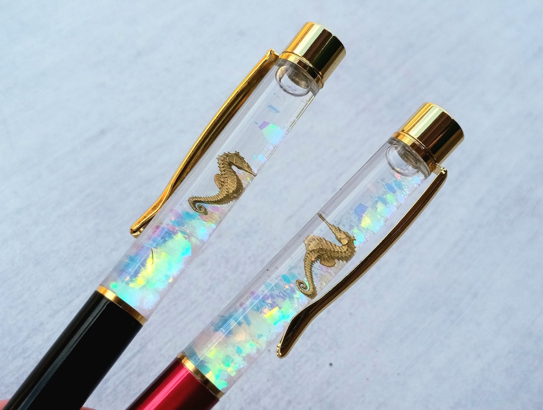Seahorse Gift, Floating Pen, Liquid Glitter Pen, Snow Globe Pen, Gift ...