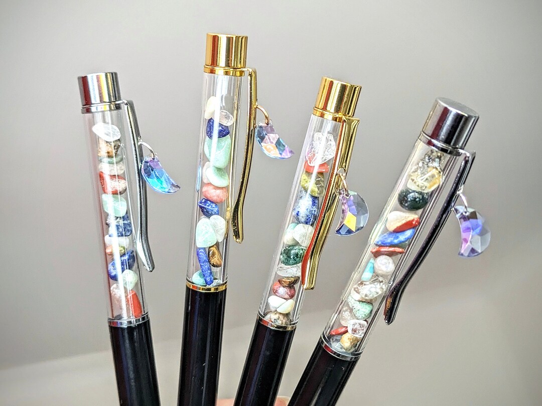 Crystal Pen, Crystals Chips, Moon Pen, Planner Pen, Ballpoint Pen ...